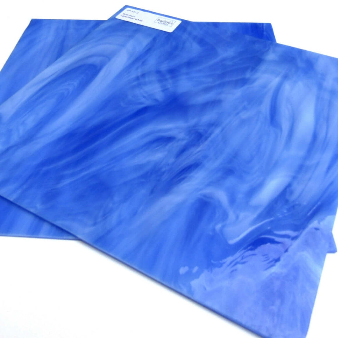 Light Blue White Wispy Stained Glass Sheet Fusible Oceanside SF337.2 ...