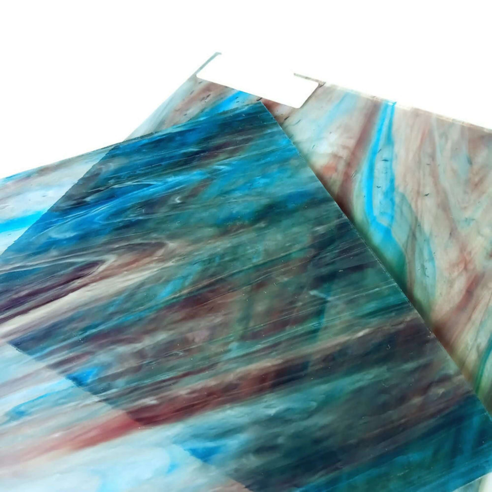 Aqua Rose Pearl Opal Stained Glass Sheet Oceanside SF6034.83CC ...