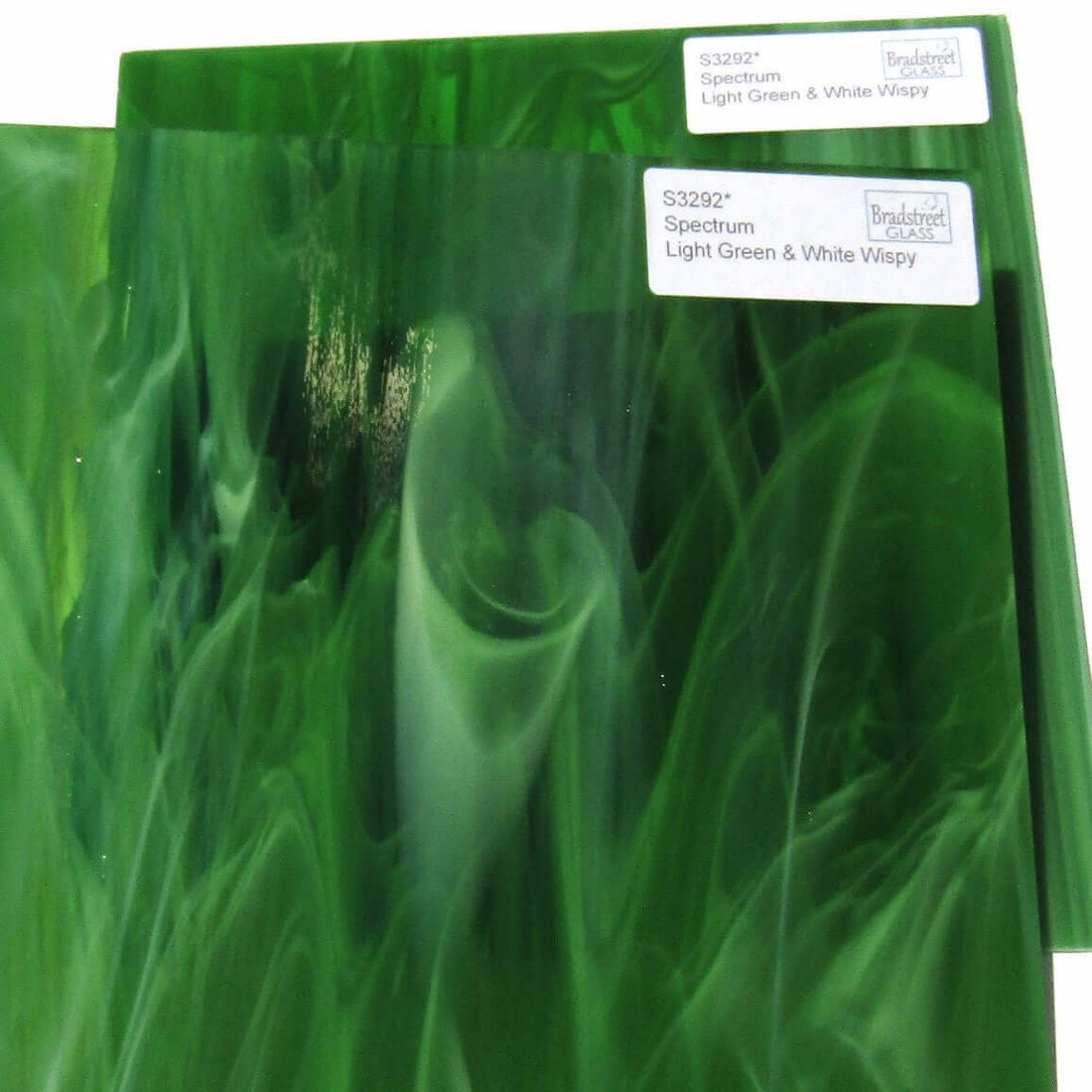 Light Green White Wispy Stained Glass Sheet Oceanside SF329.2 ...