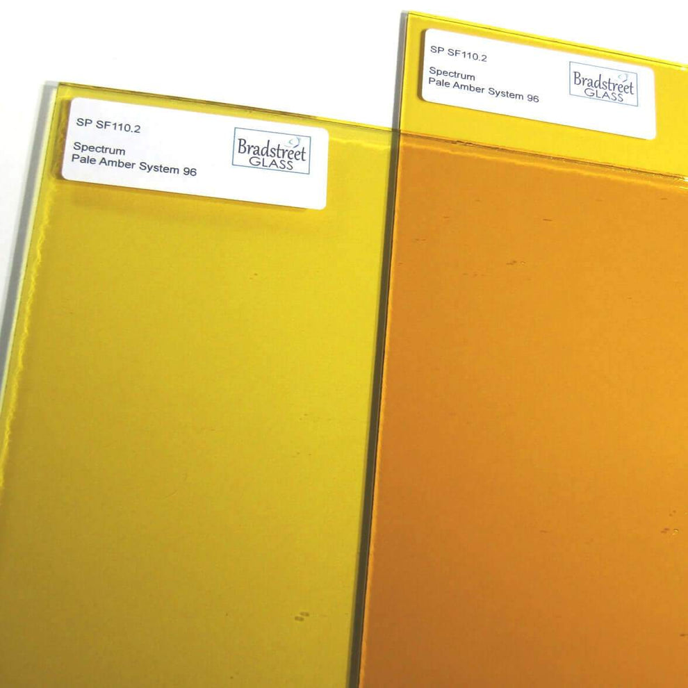 Pale Amber Transparent Stained Glass Sheet 96 COE Oceanside SF110.2 ...