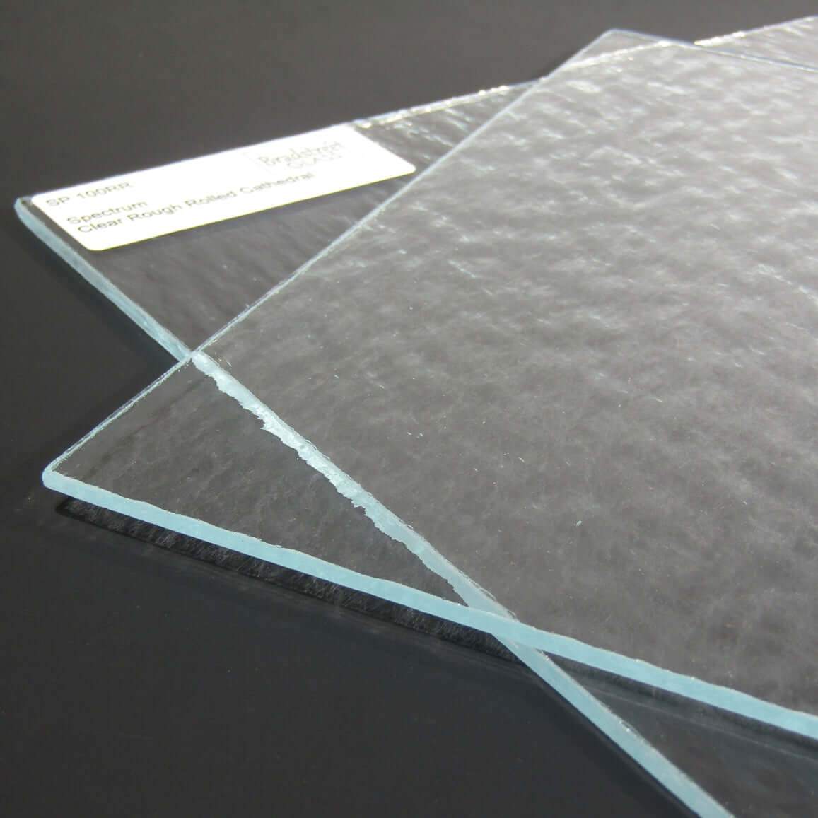 Clear Rough Rolled Stained Glass Sheet 96 COE Oceanside SF100RR