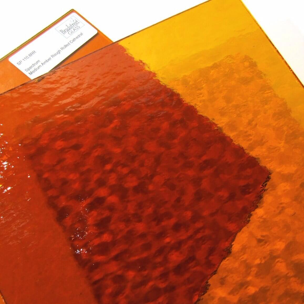 Medium Amber Rough Rolled Stained Glass Sheet SF110.8RR – BradstreetGlass
