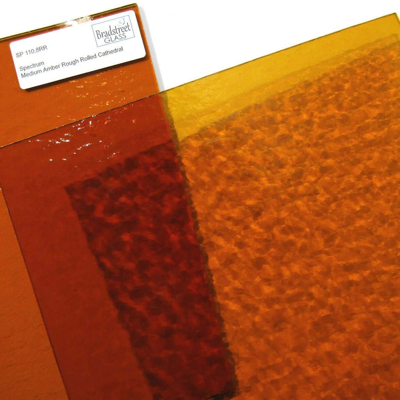 Medium Amber Rough Rolled Stained Glass Sheet SF110.8RR – BradstreetGlass