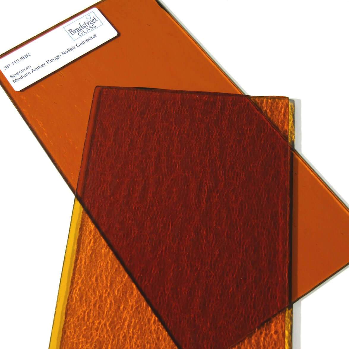 Medium Amber Rough Rolled Stained Glass Sheet SF110.8RR – BradstreetGlass