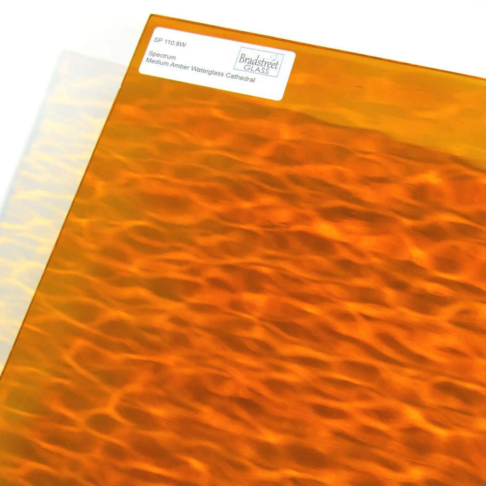Medium Amber Waterglass Fusible Stained Glass Sheet System 96 Oceansid ...