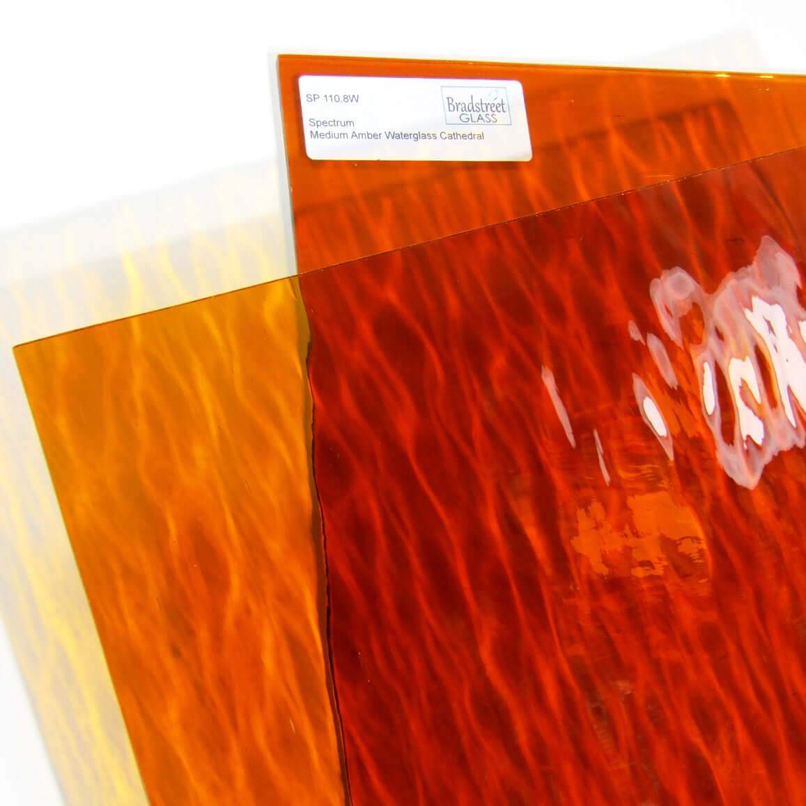 Medium Amber Waterglass Fusible Stained Glass Sheet System 96 Oceansid