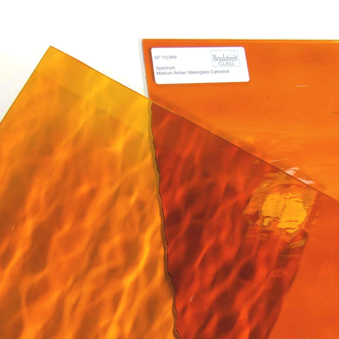 Medium Amber Waterglass Fusible Stained Glass Sheet System 96 Oceansid