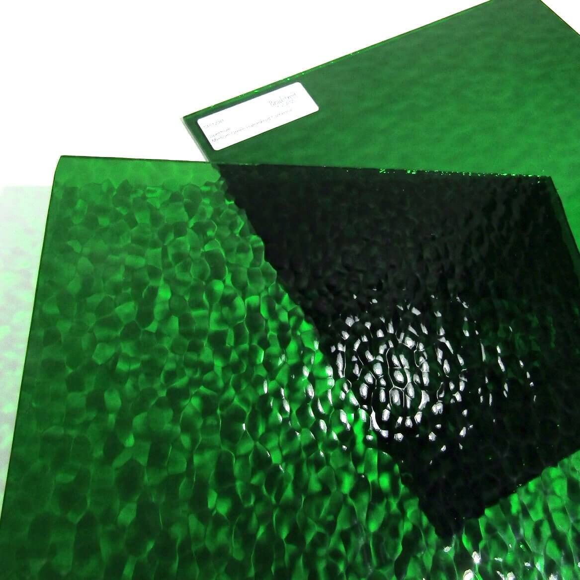 Medium Green Hammered Stained Glass Sheet Oceanside SF123H