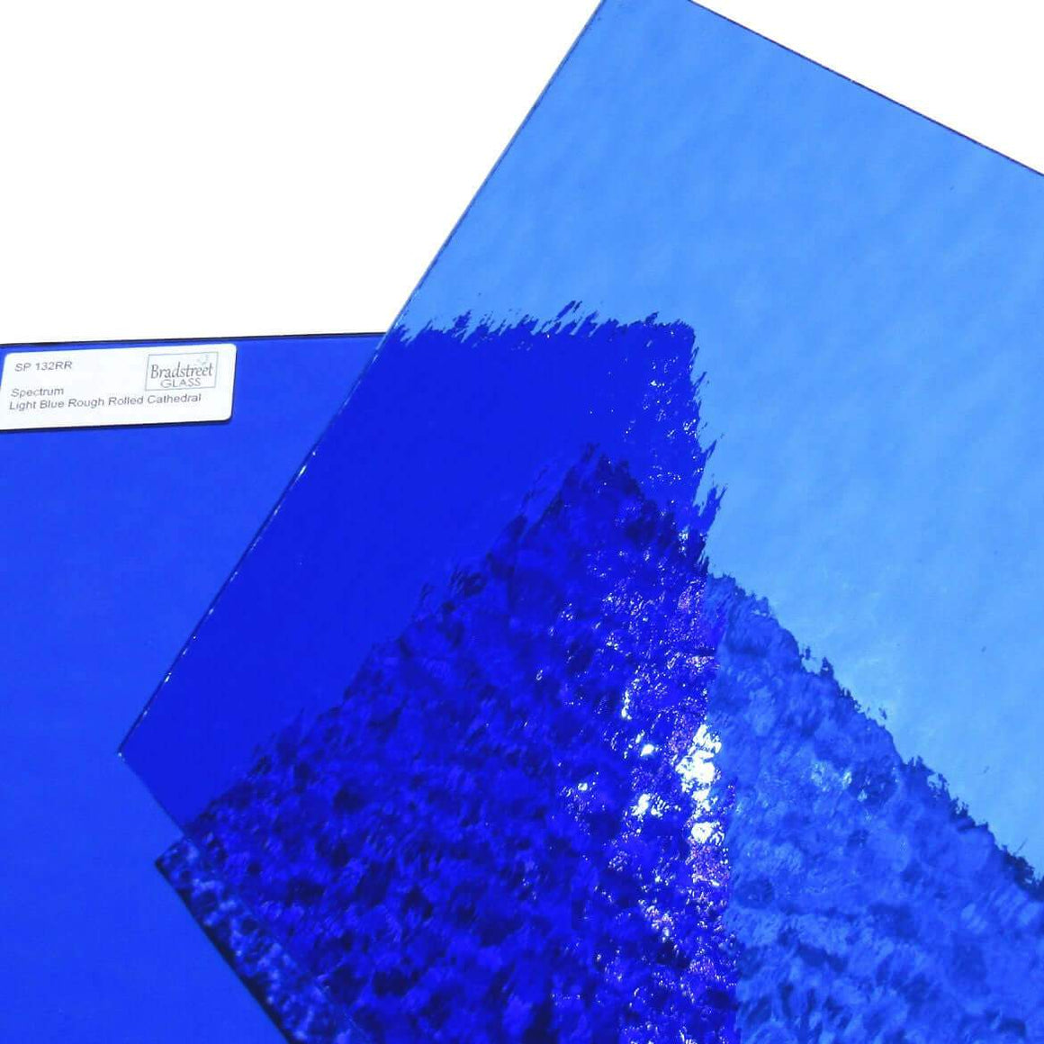 Light Blue Rough Rolled Stained Glass Sheet OGT SF132RR