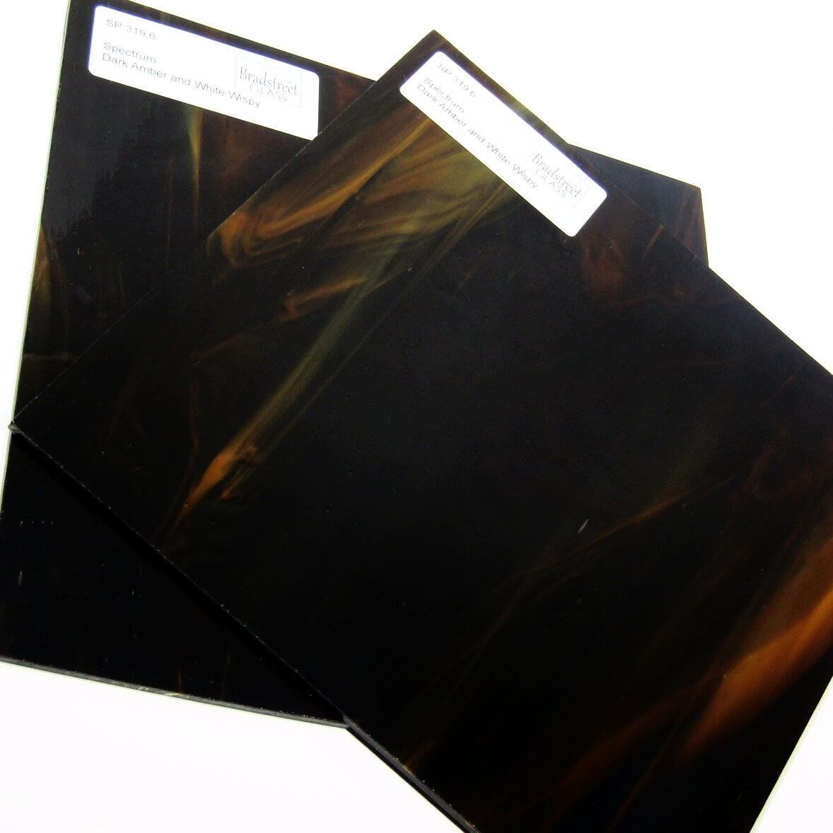 Dark Amber White Wispy Stained Glass Sheet Oceanside SF319.6 ...