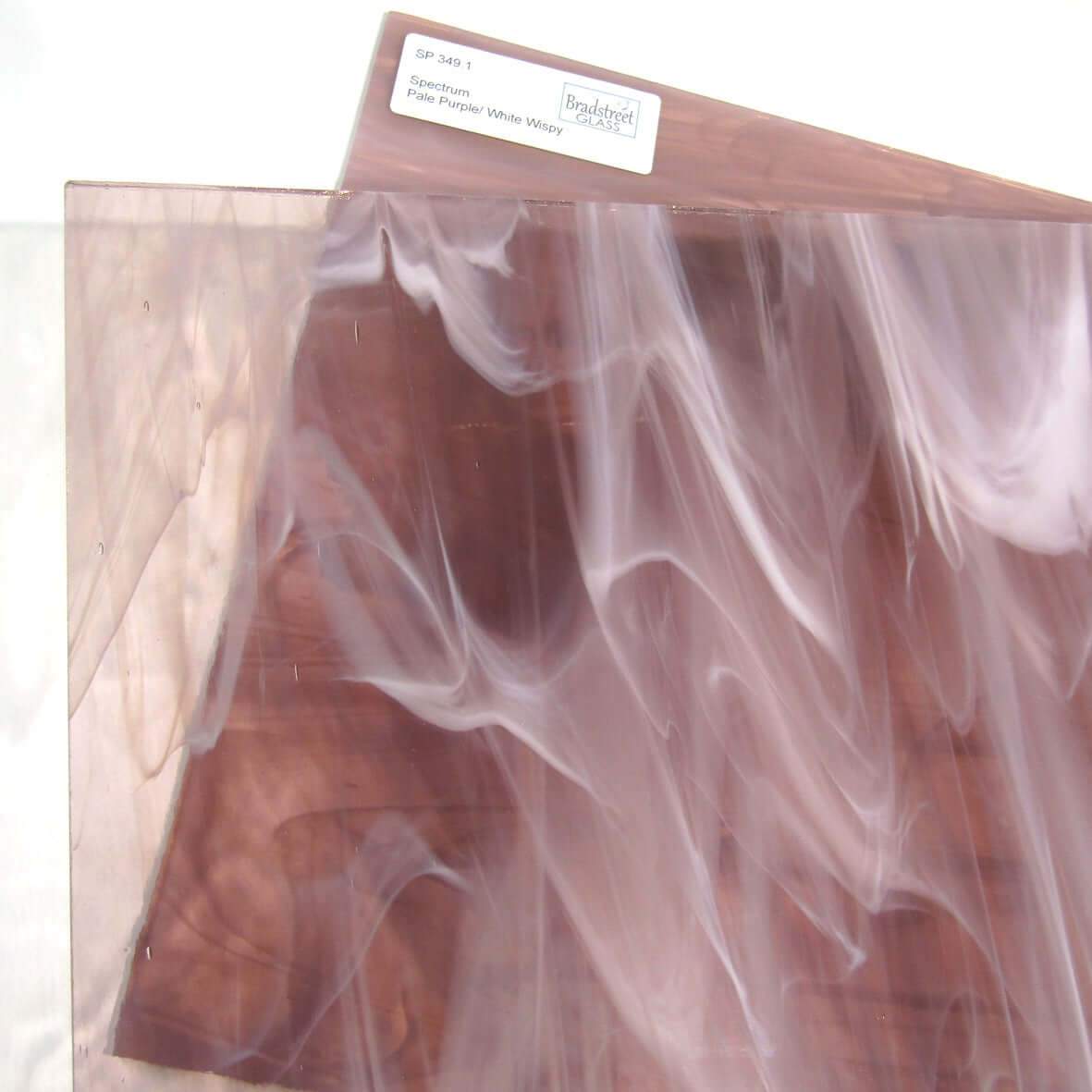 Pale Purple White Wispy Stained Glass Sheet System 96 Oceanside SF349.