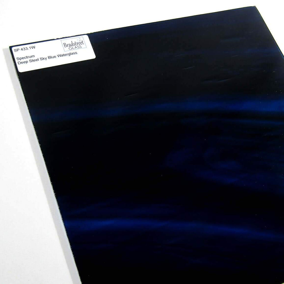 Deep Steel Sky Blue Waterglass Stained Glass Sheet Oceanside SF433.1W ...