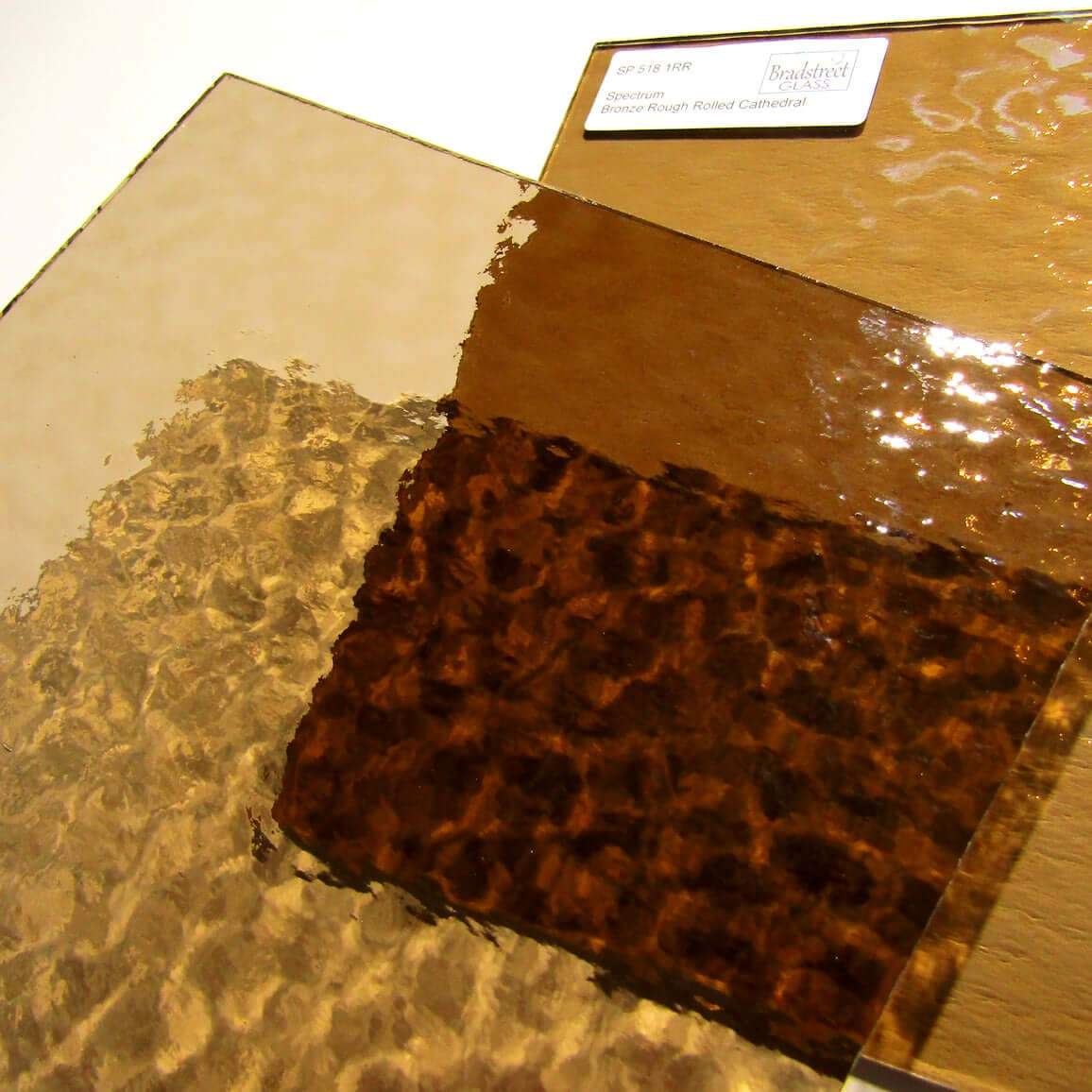 Bronze Rough Rolled Stained Glass Sheet Oceanside SF518.1RR