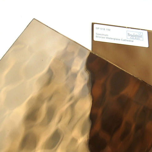 Bronze Waterglass Stained Glass Sheet 96 COE Oceanside SF518.1W ...