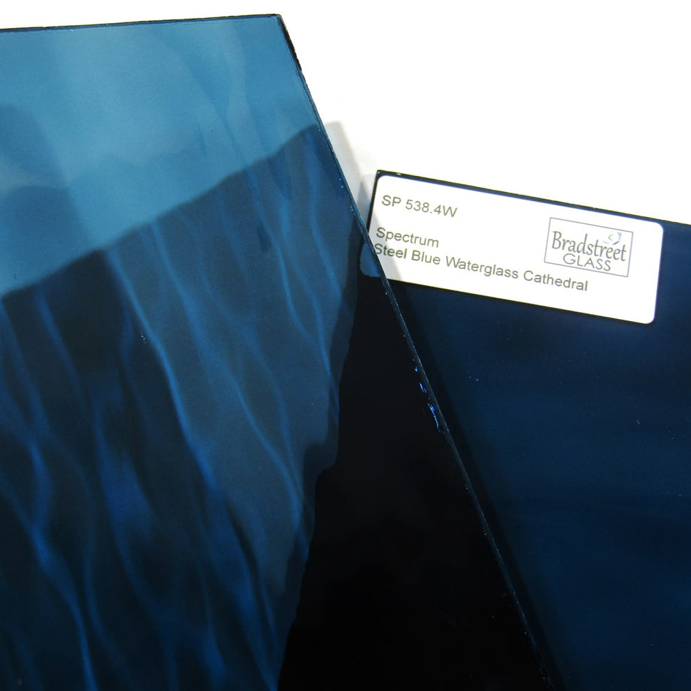 Steel Blue Waterglass Stained Glass Sheet Oceanside SF538.4W ...