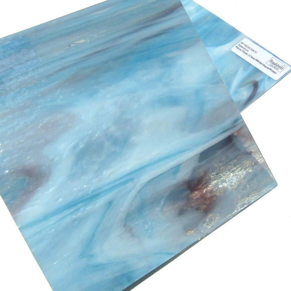 Aqua Rose Pearl Opal Stained Glass Sheet Oceanside SF6034.83CC ...