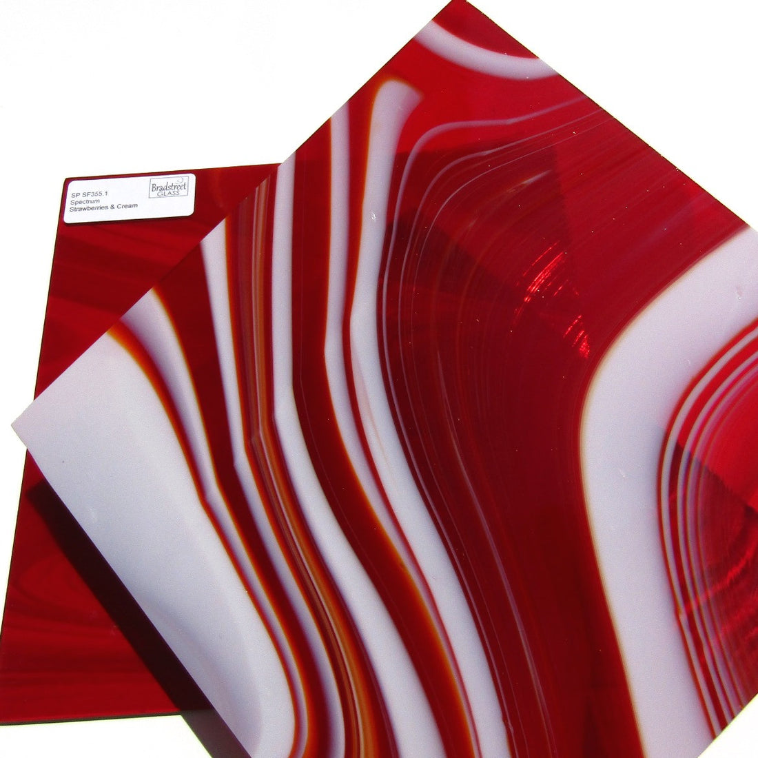 Strawberries & Cream Stained Glass Sheet 96 COE Oceanside SF355.1 ...