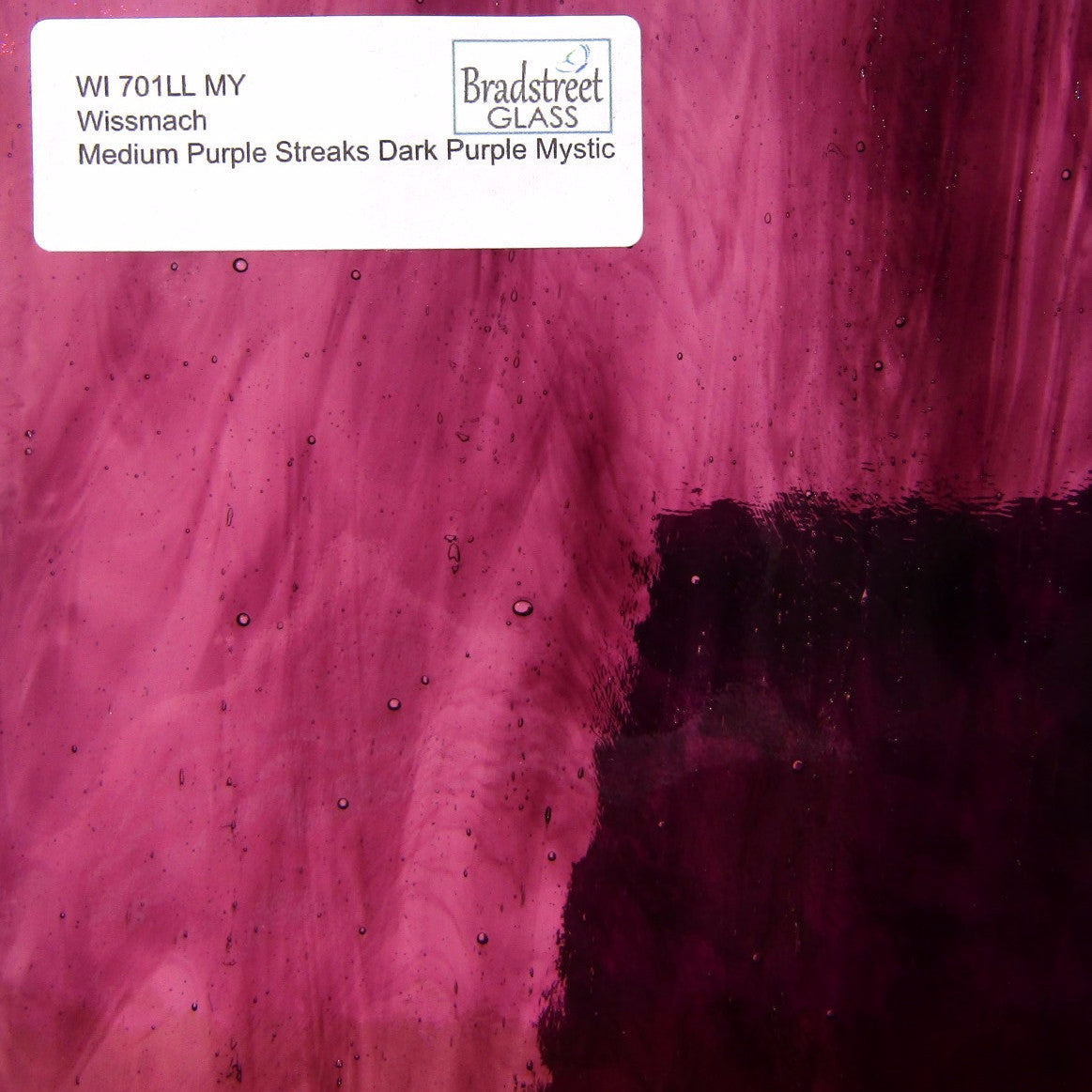 Medium Purple Streaky Dark Purple Mystic Stained Glass Sheet Wissmach ...